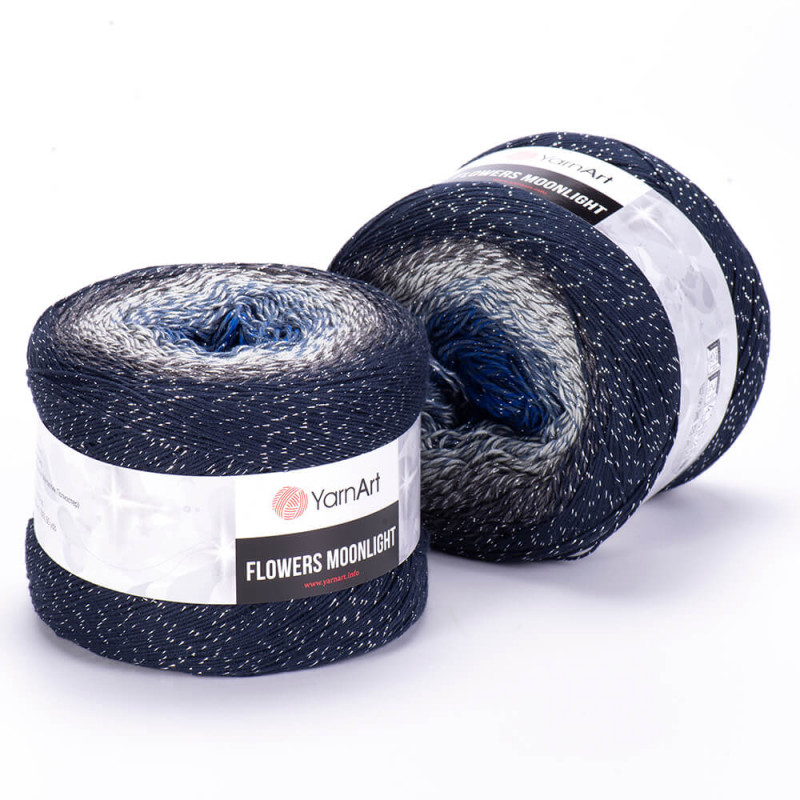 YarnArt Flowers Moonlight 3275 Black/Grey/Blue 250g - Wol en Naalde